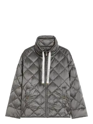 Max Mara Short Water-repellent Quilted Down Jacket - Dark Grey