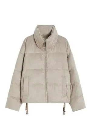 Max Mara Cashmere And Canvas Down Jacket - Sand