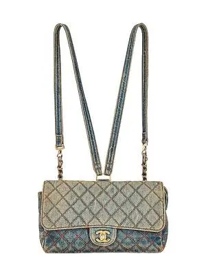 Chanel Vintage Flap Backpack Denim - Blue
