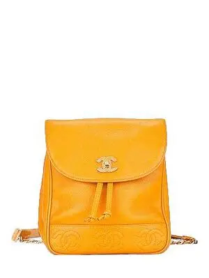 Chanel Caviar Triple Coco Backpack Orange