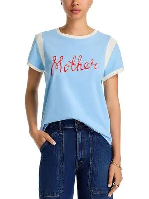 MOTHER The Boxie Goodie Inset Tee - Mother Script