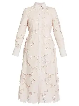 Erdem Long Sleeve Shirt Dress - Cameo Pink