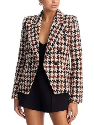 L'Agence Marie Double Breasted Blazer - Black/brown/cream