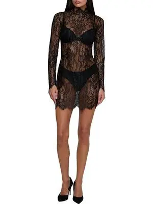 L'Agence Henrietta Lace Mini Dress - Black