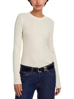 Rag & Bone Natalia Ribbed Tee - Bone