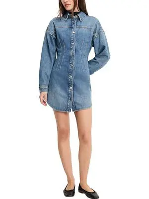 Good American Shaped Denim Dress - Indigo