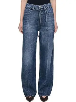 DL1961 Casie Aura Mid-rise Wide Leg Jeans - Space Blue