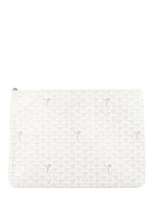 GOYARD Gm Senat Zip Pouch Coated Canvas - White