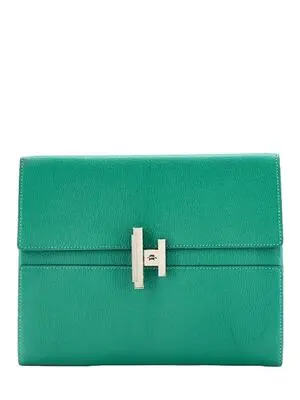 HERMES Cinhetic Clutch Chevre Mysore - Green