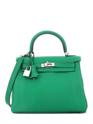 HERMES Kelly 25 Handbag - Vert Vertigo