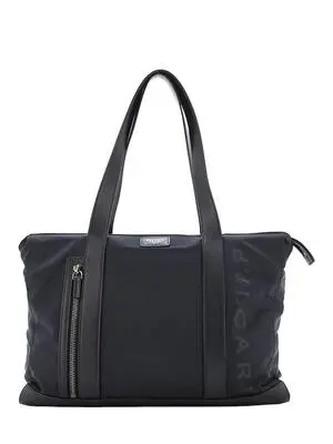 BVLGARI Fragment Zip Tote Nylon With Leather - Black