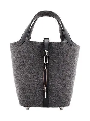 HERMES Picotin Lock Bucket Bag - Gray/ Black/ Grey