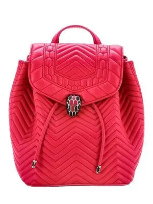 BVLGARI Medium Serpenti Forever Quilted Leather Backpack - Pink