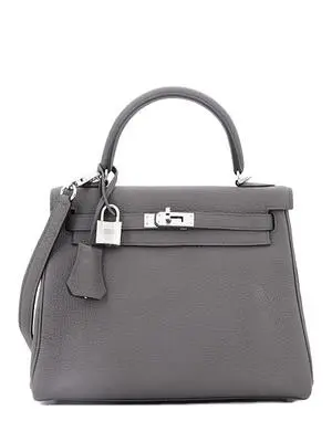 HERMES Kelly 25 Handbag - Etain