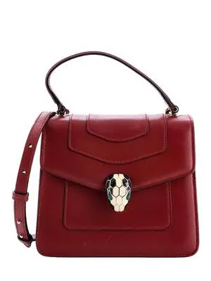 BVLGARI Small Serpenti Forever Top Handle Bag - Red