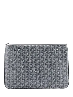 GOYARD Mm Senat Zip Pouch Coated Canvas - Gray
