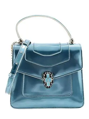 BVLGARI Small Serpenti Top Handle Bag - Metallic Blue