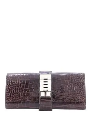 HERMES 23 Medor Clutch Shiny Alligator - Brown