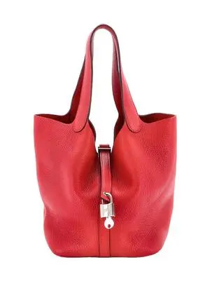 Hermès MM Picotin Lock Bag Clemence Red