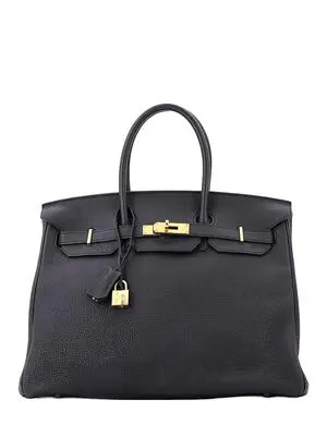 HERMES Birkin 35 Handbag With Gold Hardware - Noir
