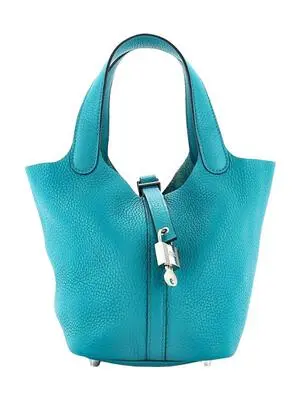 Hermès Picotin Lock PM Bag Clemence Blue