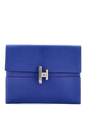 HERMES Cinhetic Clutch Chevre Mysore - Blue