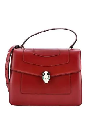 BVLGARI Medium Serpenti Forever Top Handle Bag - Red