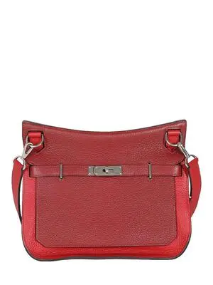 HERMES Jypsiere 28 Leather Handbag - Red