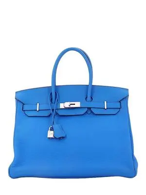 HERMES Birkin 35 Handbag - Bleu Hydra