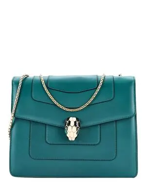 BVLGARI Medium Serpenti Forever Square Shoulder Bag - Green