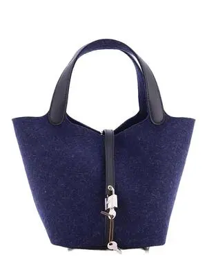 HERMES Picotin Lock Mm Top Handle Bag - Blue And Black