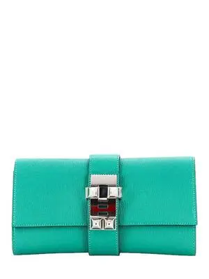 HERMES 23 Medor Clutch Chevre Mysore - Green