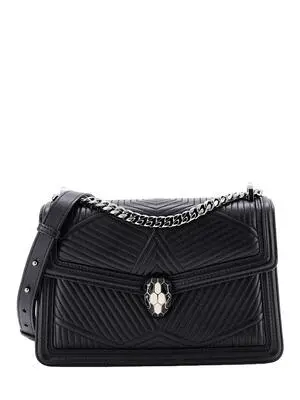 BVLGARI Serpenti Forever Small Shoulder Bag - Black