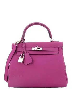 HERMES Kelly 25 Handbag - Rose Pourpre