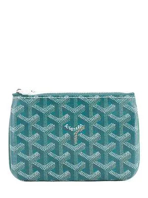 GOYARD Pm Senat Zip Pouch Coated Canvas - Green