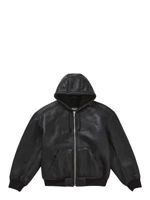 Supreme Shearling Hooded Work Jacket - Black