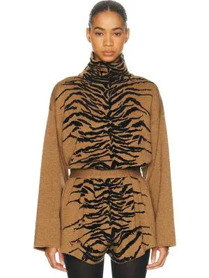Alaïa Tiger Print Sweater - Ocre