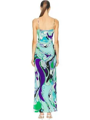 Emilio Pucci V-neck Maxi Dress - Verde & Lilla
