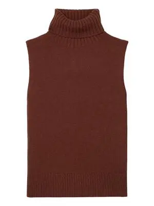 NILI LOTAN Arthur Cashmere Turtleneck Vest - Brick