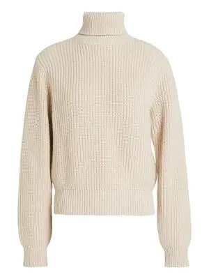 Brunello Cucinelli Ribbed Cashmere And Silk-blend Turtleneck Sweater - Ecru