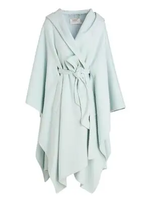 Zimmermann Wool-blend Felt Hooded Cape - Sky Blue