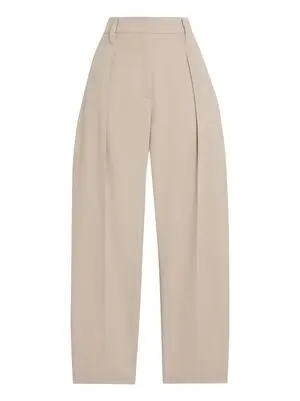 Brunello Cucinelli Bead-embellished Gabardine Tapered Pants - Beige