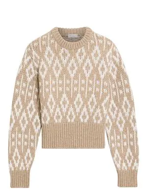 Brunello Cucinelli Sequin-embellished Fair Isle Cashmere Sweater - Neutral