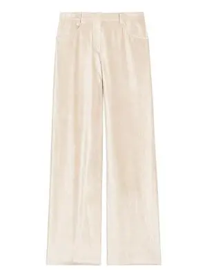 Brunello Cucinelli Cotton-blend Velvet Wide-leg Pants - Beige