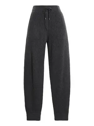 Brunello Cucinelli Ribbed Cashmere Track Pants - Charcoal