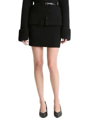 Vince Double Face Wool Blend Mini Skirt - Black