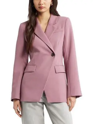 OPEN EDIT The Icon Asymmetric Fitted Blazer - Purple Wistful