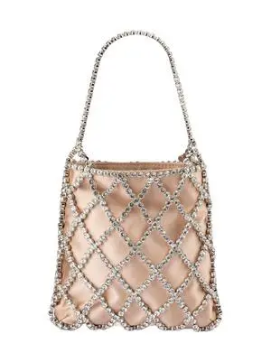 OLGA BERG Crystal Cage Top Handle Bag - Natural