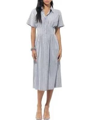 ADELYN RAE Audrey Stripe Shirt Dress