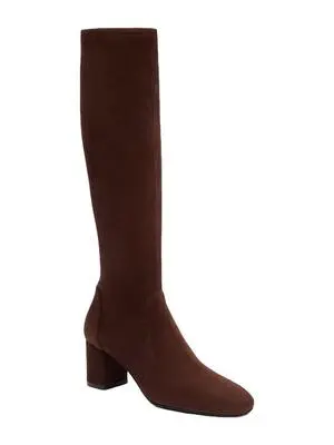 STUART WEITZMAN Lucie Knee High Block Heel Boots - Walnut